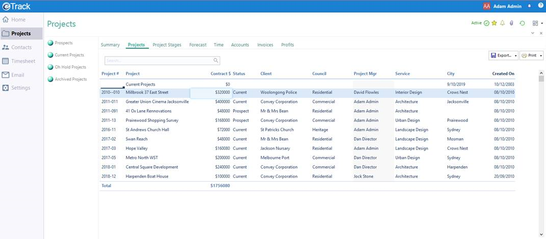Project Management - eTrack Practice Management Software